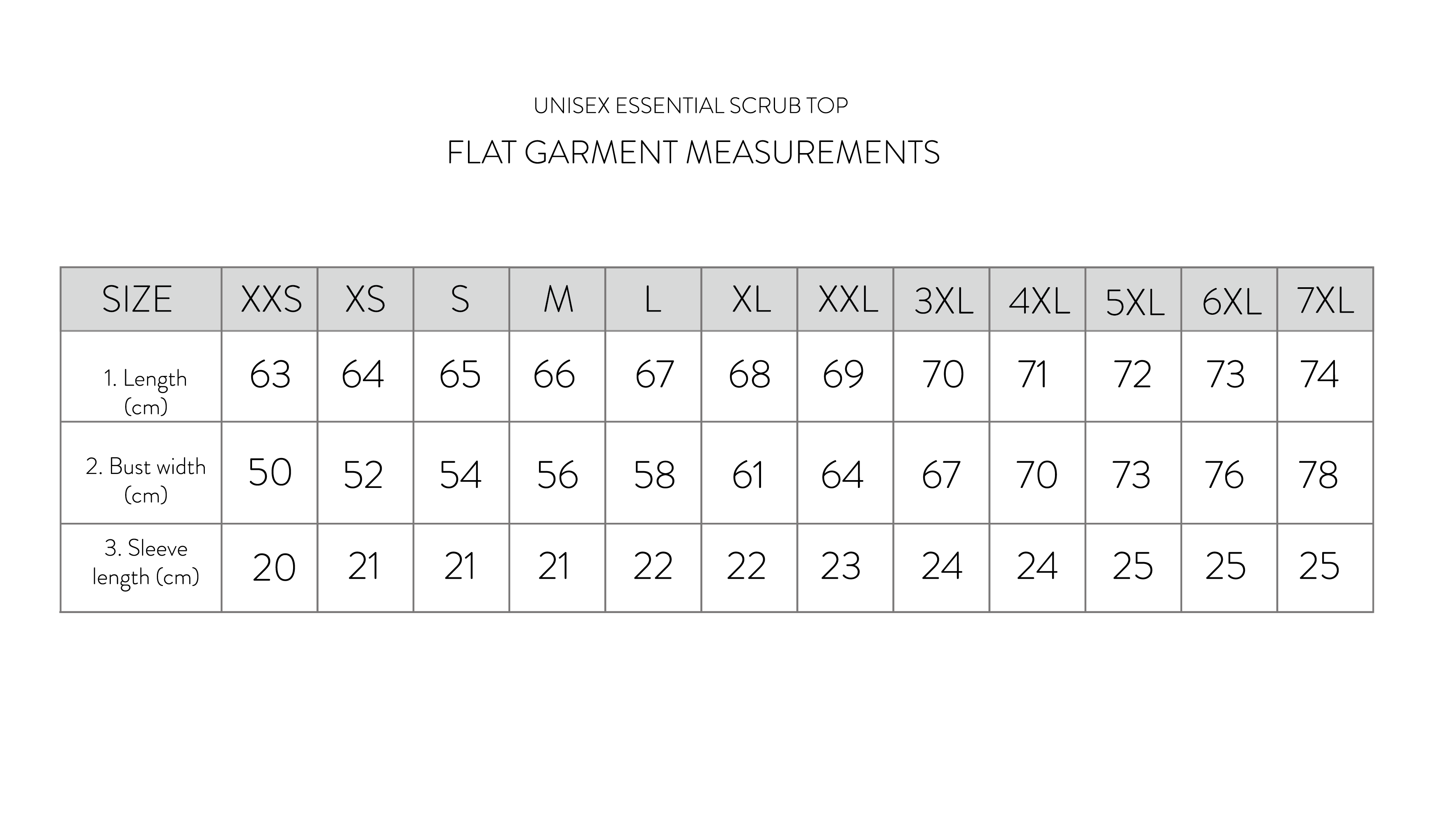 Size Guide - Basix Clothing